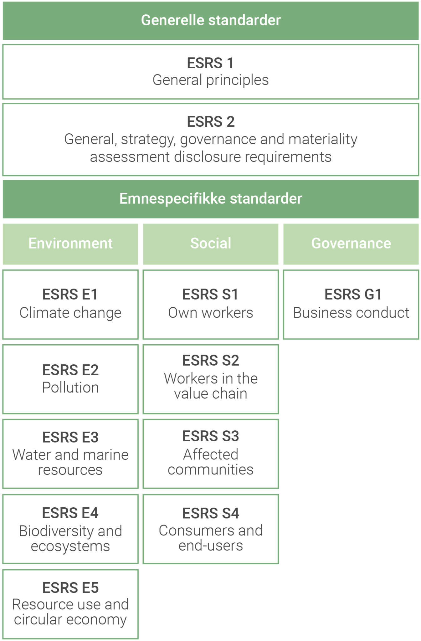European Sustainability Reporting Standard (ESRS) structure - Avichem